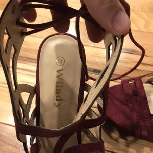 Shoes | Beautiful Caged Heels Size 41 Red Suede | Poshmark